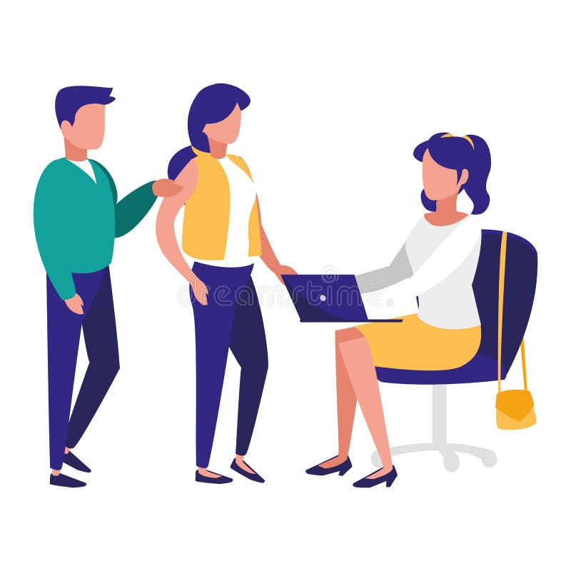 Group of People in the Workplace Stock Vector - Illustration of ...