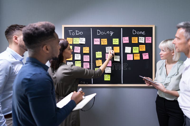 Group of People Writing on Sticky Notes Stock Photo - Image of beard ...