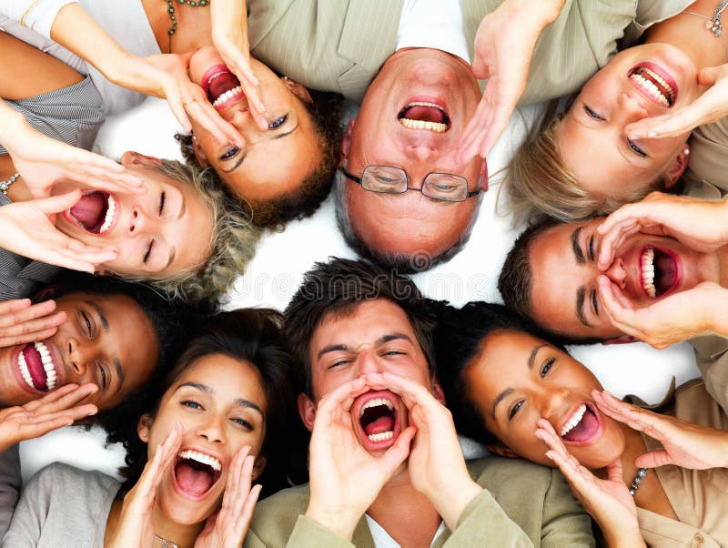 Group of People Yelling-hey!! Stock Photo - Image of formal ...
