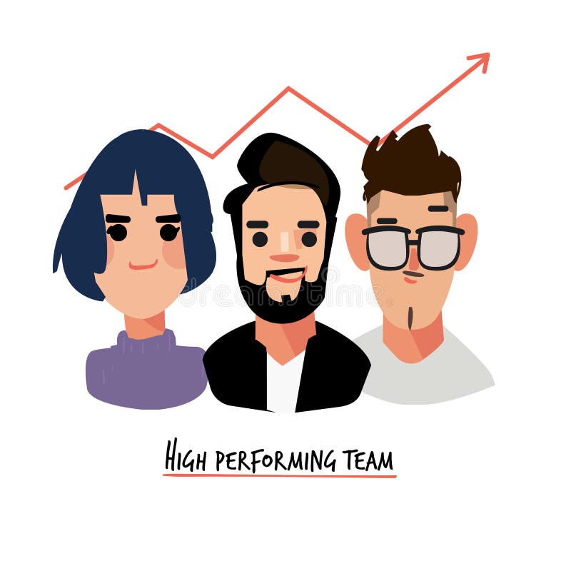 Group Performance Team. High-Performance Teamwork Concept - Vector ...