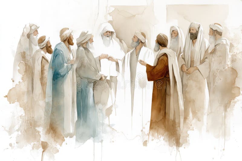 A Group of Pharisees, Biblical Characters. Generative AI. Stock ...