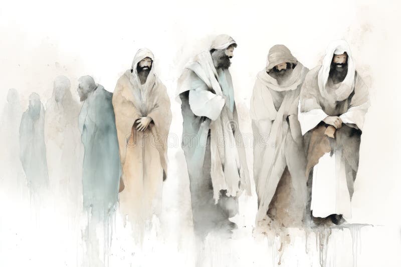 A Group of Pharisees, Biblical Characters. Generative AI. Stock ...