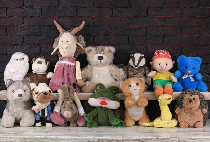 Group of Toy Soft Stuffed Animals Stock Image - Image of sweet ...