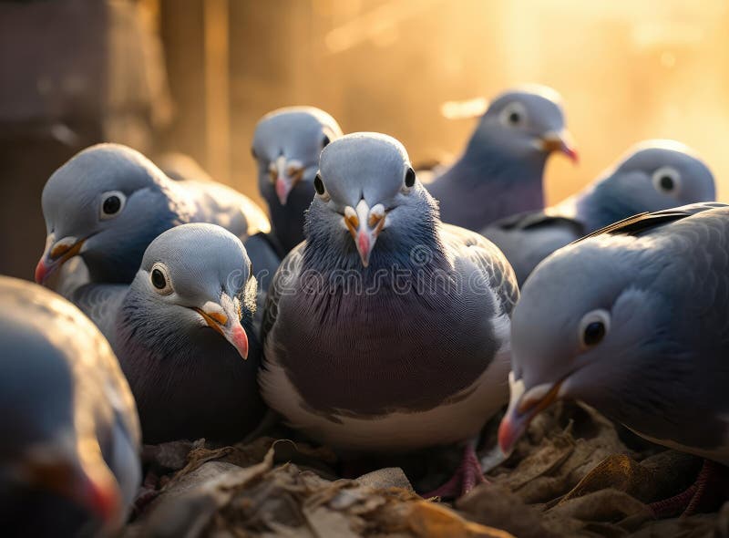 A group of pigeons stock illustration. Illustration of black - 289730194