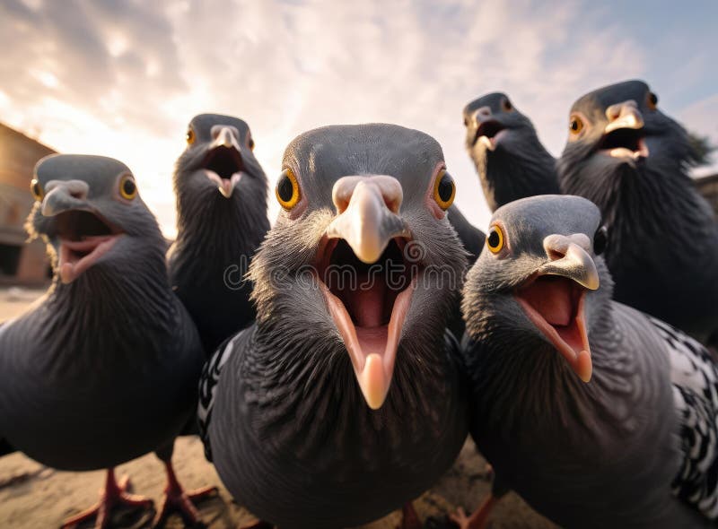 A group of pigeons stock illustration. Illustration of freedom - 289732636