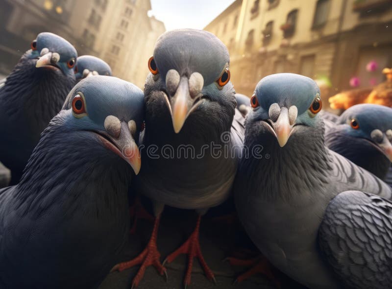 A group of pigeons stock illustration. Illustration of animals - 289737419