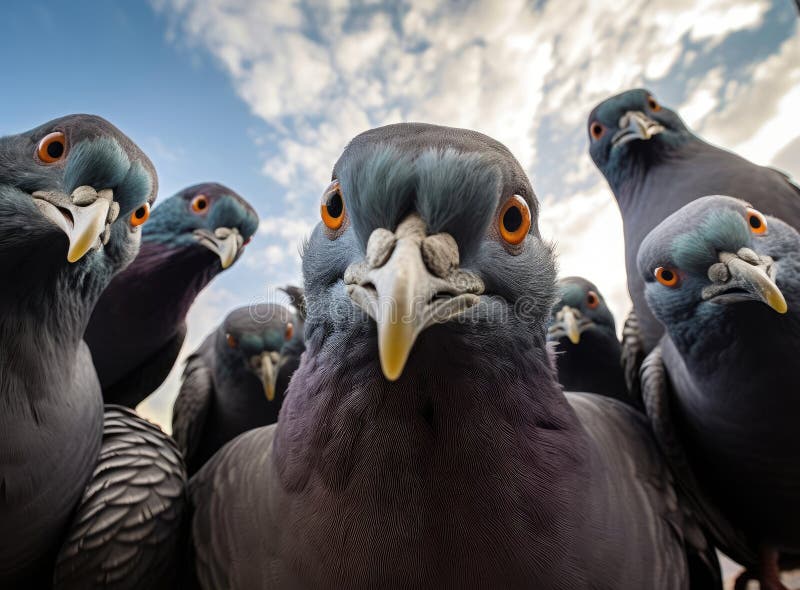 A group of pigeons stock illustration. Illustration of nature - 289764076
