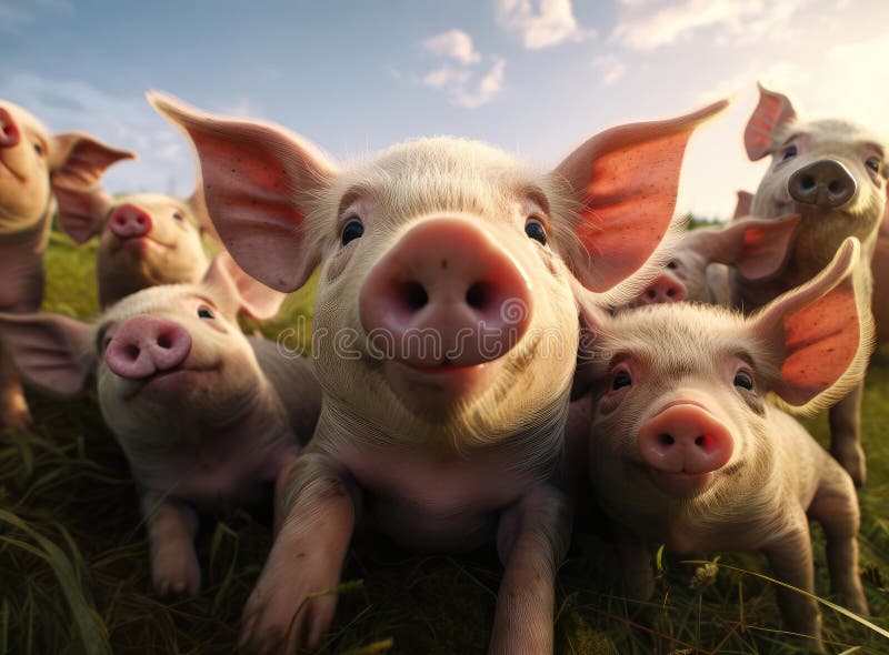 A group of piglets stock illustration. Illustration of animal - 289741610