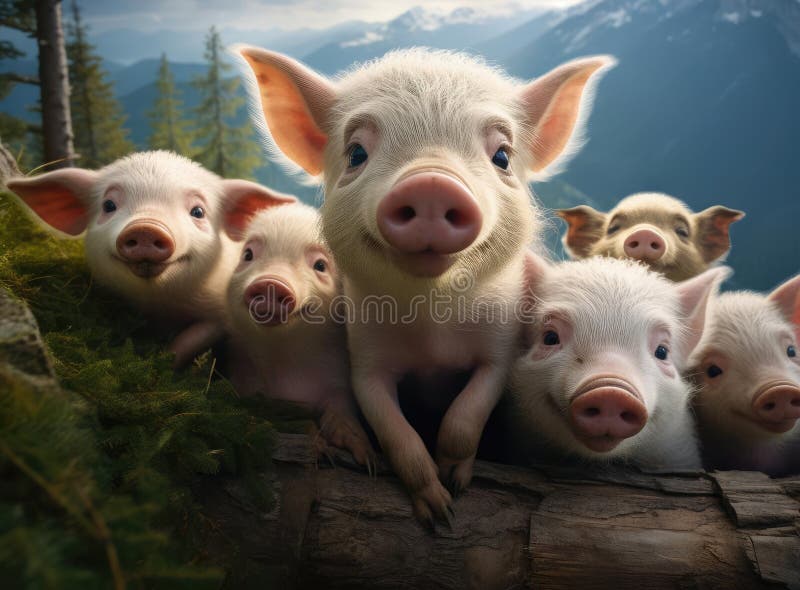 A group of piglets stock image. Image of animals, mammal - 289768271