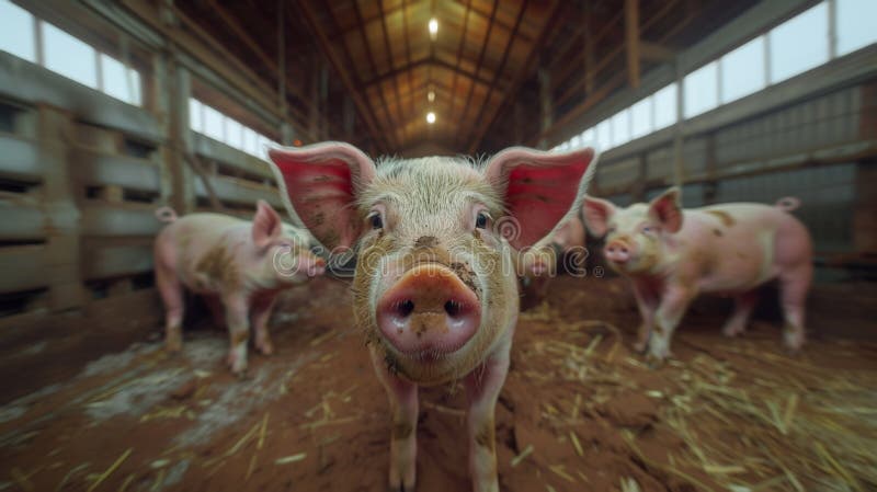 Two pigs in a barn stock photo. Image of togetherness - 22753844