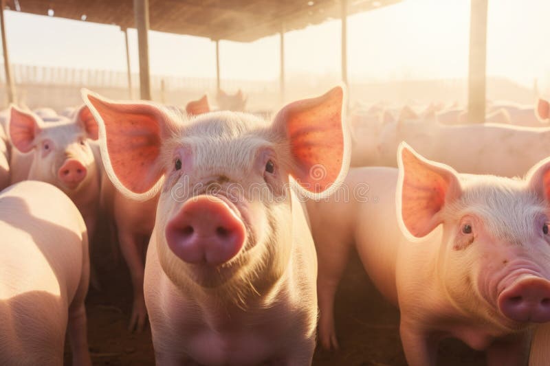 A Group of Pigs Standing Together. Suitable for Various Farm-related ...