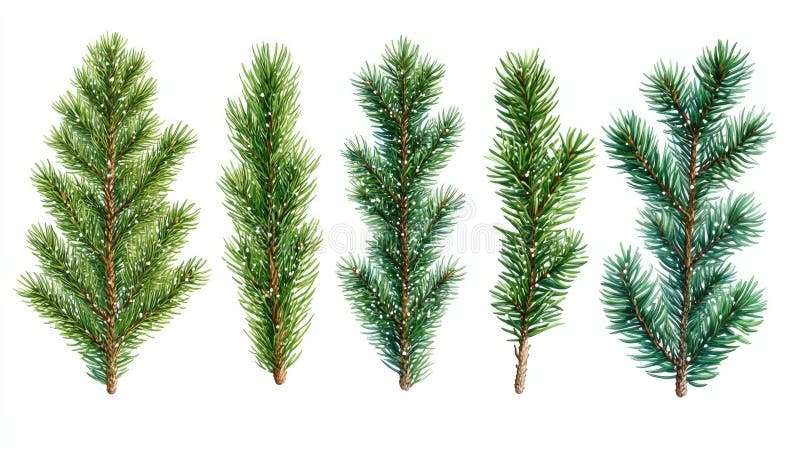 A Group of Pine Trees Against a Plain White Background Stock Image ...