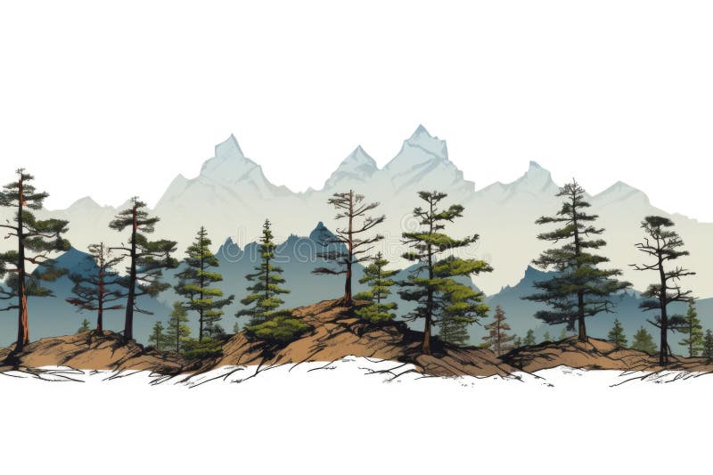 A Group of Pine Trees on a Beautiful Mountain Side. Perfect for Nature ...