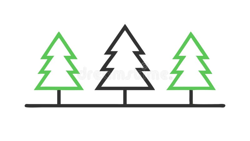 Group of Pine Trees Icon in Outline Style for Nature and Forestry ...