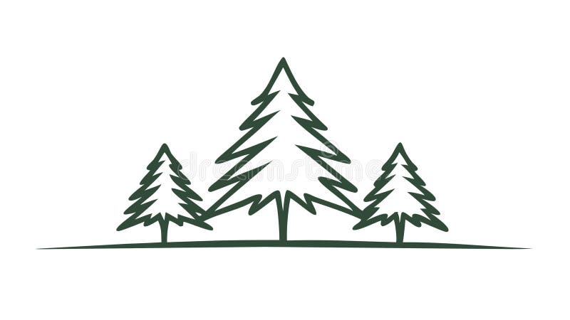 Group of Pine Trees Icon Representing Forest Nature , Vector Design ...