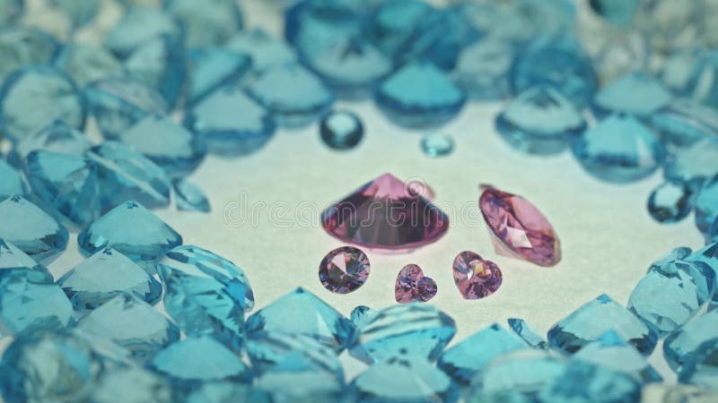 A Group of Pink Diamonds Arranged in the Middle of Blue Diamonds in a ...