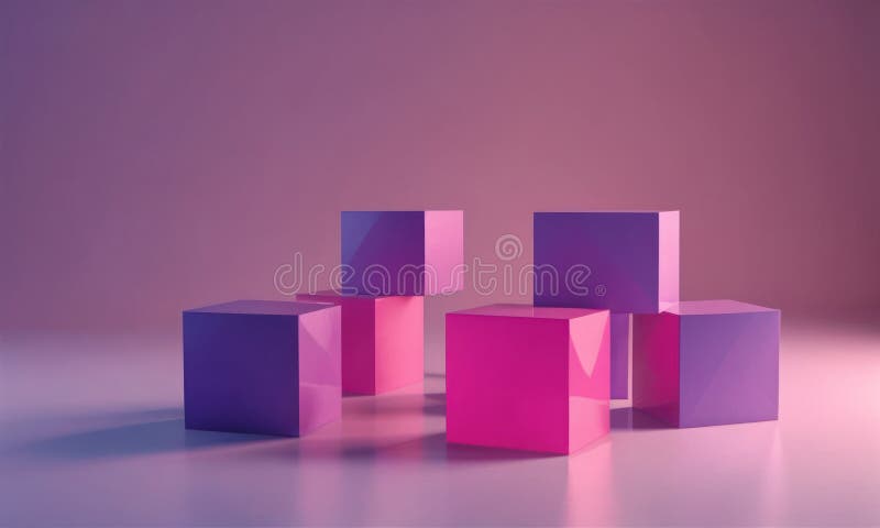 A Group of Pink and Purple Blocks are Arranged in a Circle. Stock ...