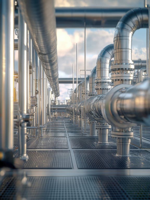 Connected Pipes stock photo. Image of linked, energy - 381786894