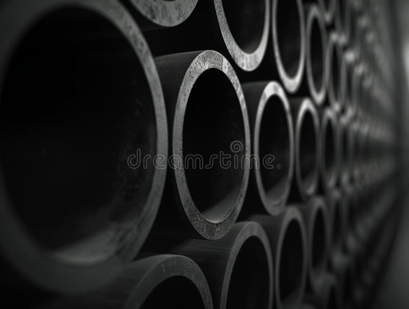 Stack of Pipes in Industrial Setting Stock Illustration - Illustration ...