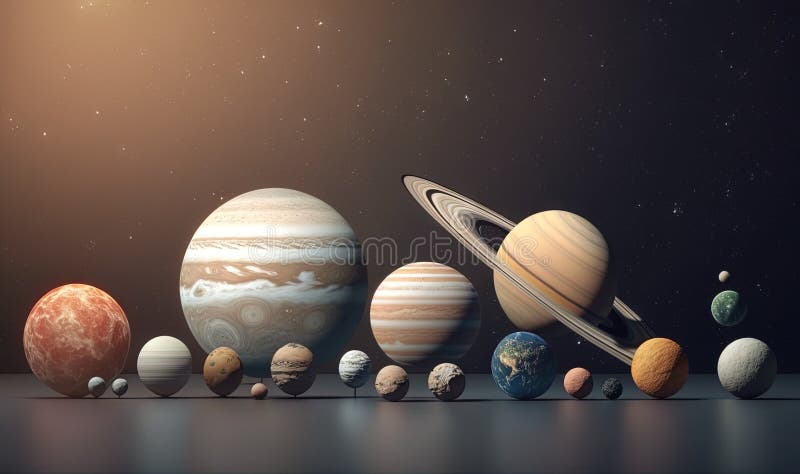 Row Planets In Space