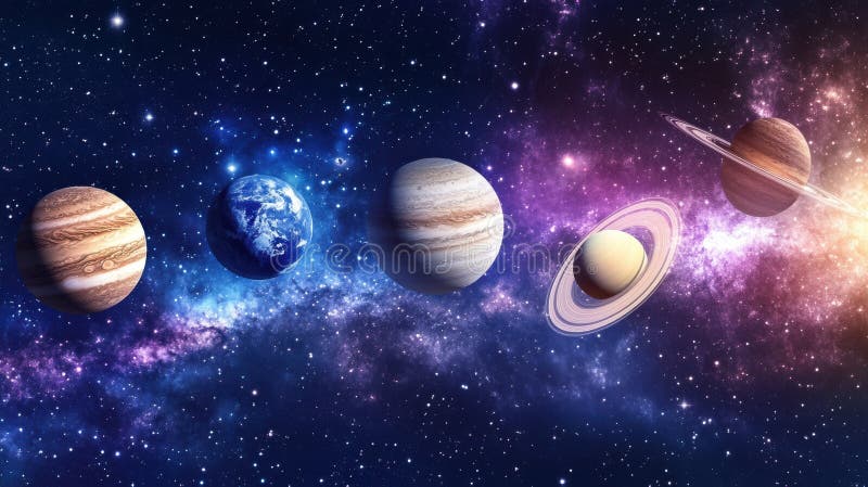 A Group of Planets are Shown in the Outer Space, AI Stock Photo - Image ...