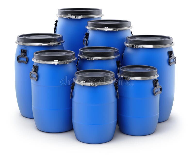 Plastic barrels stock illustration. Illustration of cargo - 10297608