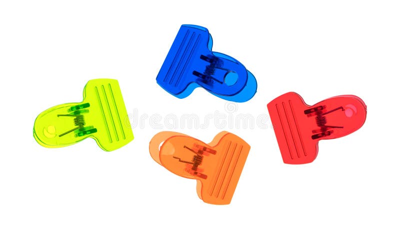 Plastic Bag Clips on a White Background Stock Photo - Image of blue ...