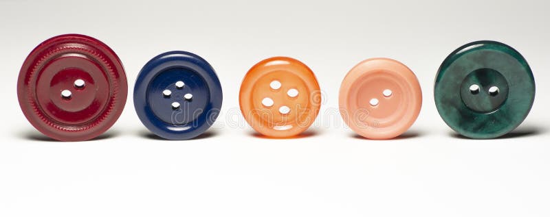 Group of Plastic Colored Sewing Buttons Isolated on White Background ...