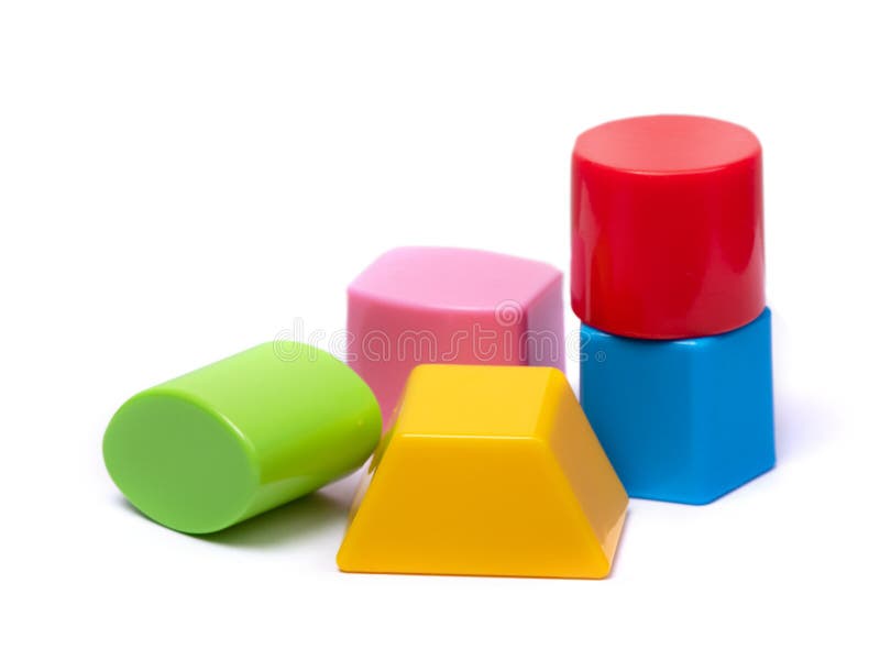 Group of Plastic Multi-colored Figures Stock Image - Image of cube ...