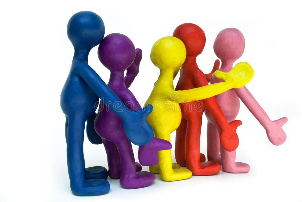 Group of Plasticine Puppets on White Background Stock Image - Image of ...