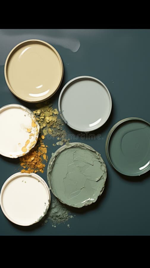 A Group of Plates with Different Colors of Paint on Them. Digital Image ...