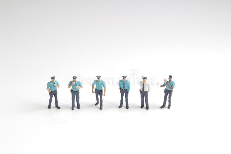 The Group of the Police Figure on Board Stock Image - Image of simple ...