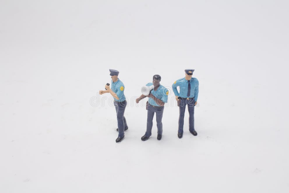 A Group of Police Figure on Board Stock Photo - Image of sign, simple ...