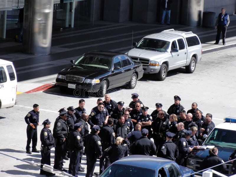 Group of Police Officers Gather To Discuss Tactics Editorial Stock ...