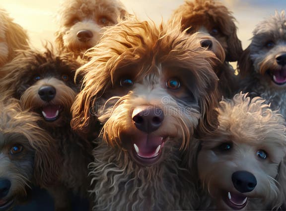 A group of poodles stock image. Image of puppy, pedigreed - 290938417