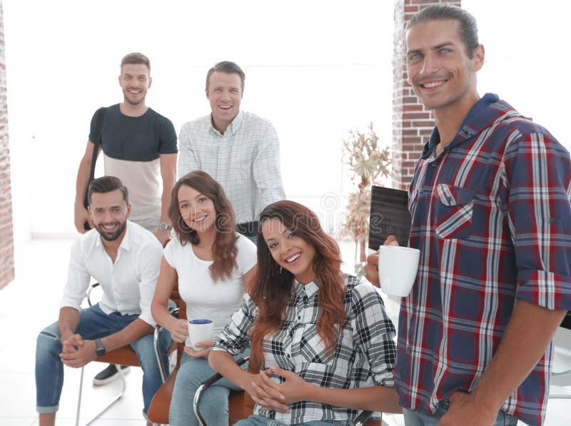 Group Portrait of the Creative Team Stock Image - Image of designing ...