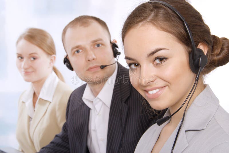 Group Portrait of Happy Customer Service People Stock Image - Image of ...