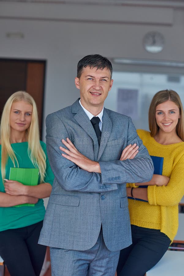 Group Portrait of Teacher with Students Stock Image - Image of portrait ...
