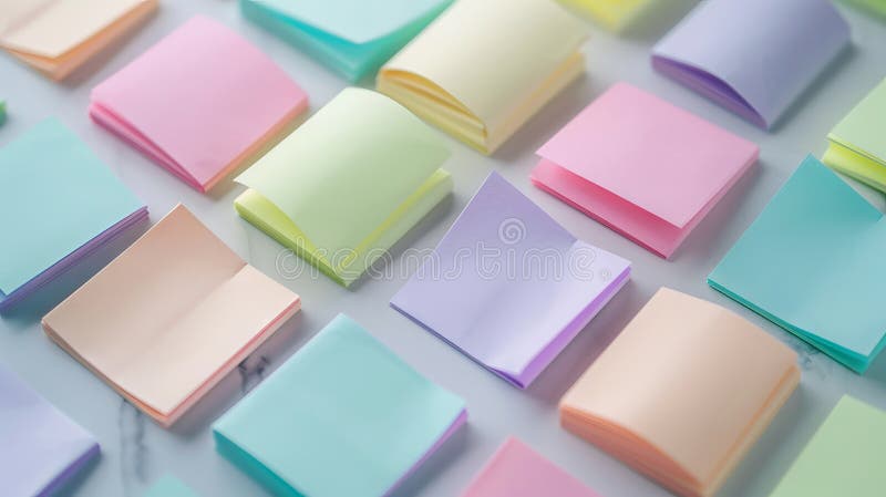 A Group of Post - it Notes on a White Surface Stock Image - Image of ...