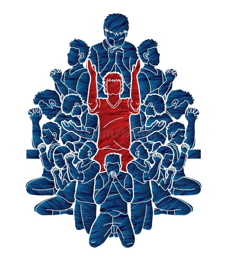 Praying Crowd Stock Illustrations – 393 Praying Crowd Stock ...