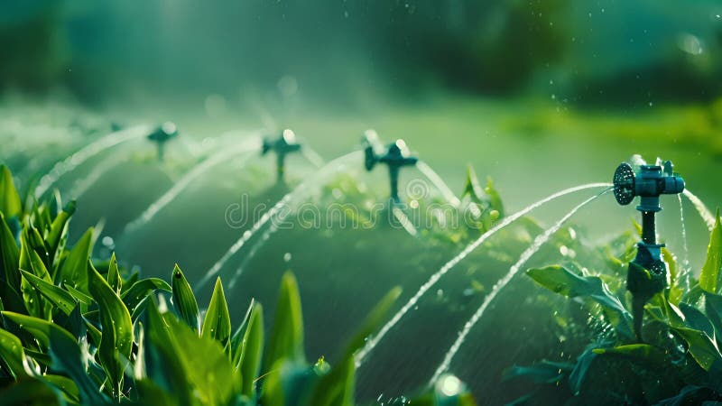 A Group of Precision Sprinklers Synced with a Smart Irrigation ...