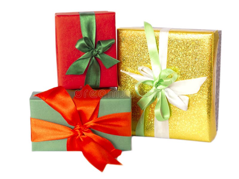 Group of Presents and Gift Boxes Isolated Stock Photo - Image of ...