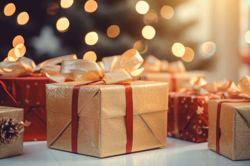 Group of Presents Sitting on a Table. Can Be Used for Various Occasions ...