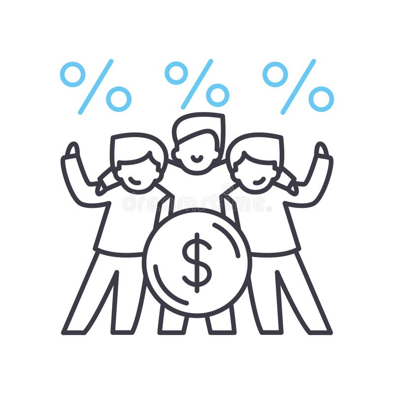 Group Prices Line Icon, Outline Symbol, Vector Illustration, Concept ...