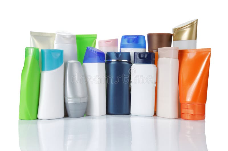 Group of Product Packaging. Isolated Over White Stock Photo - Image of ...