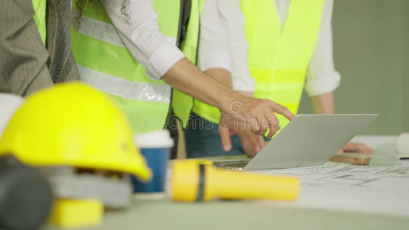 Civil Engineers Team Working on New Building at Construction Site Stock ...