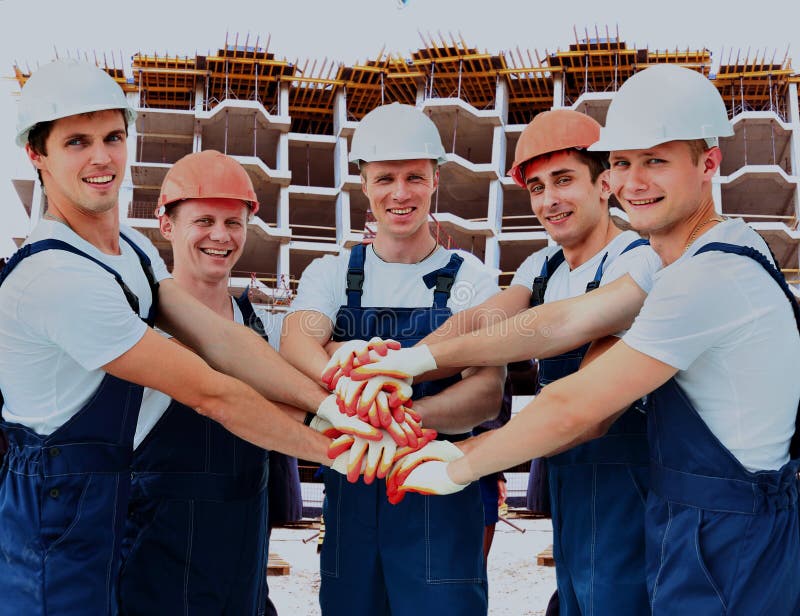 Group of Professional Construction Workers. Stock Image - Image of ...