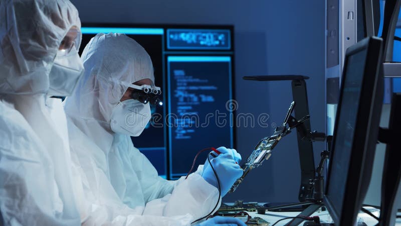 Group of Professional Engineer is Developing a Modern Microprocessor in ...