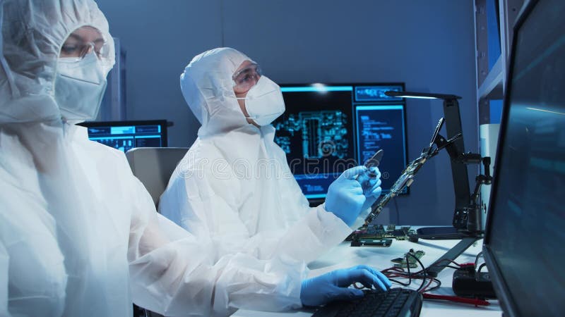 Professional Engineer is Developing a Modern Microprocessor in a ...