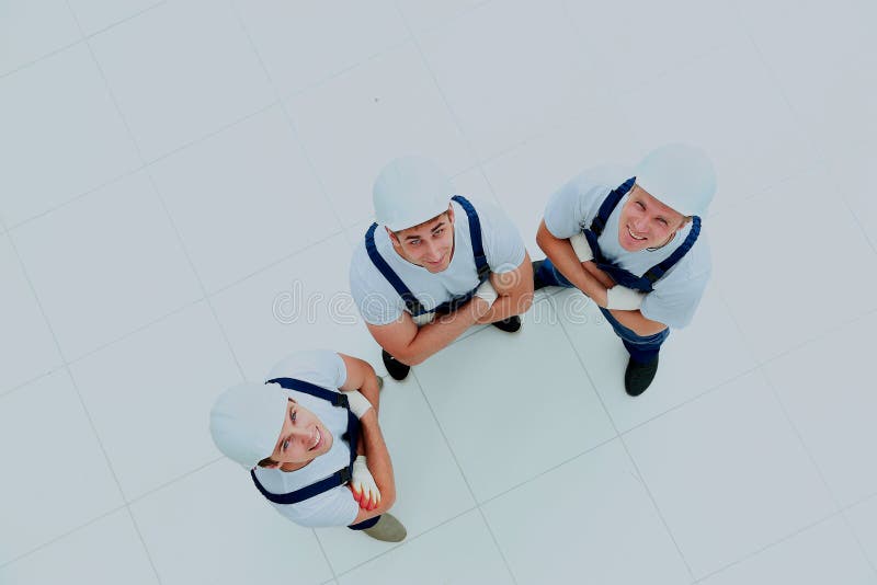 Group of Professional Industrial Workers. Top View. Stock Image - Image ...